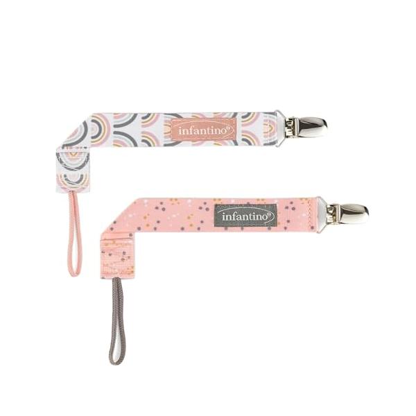 スタンダード【スタンダード】モッドピンク/レインボー/2本入/PG2-MBOW・Size:2本入Color:【スタンダード】モッドピンク/レインボー・アメリカで人気のおしゃぶりホルダー。おしゃぶり、おもちゃを取り付けておけば、もうなくしませ...