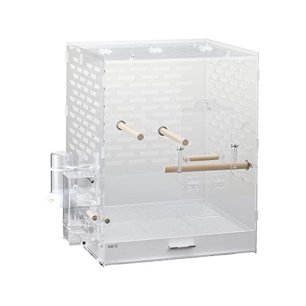 ・ 55L x 44W x 59H cm 4972547041814・・Size:55L x 44W x 59H cm・全面クリアでかわいい姿がよく見えるアクリル製バードケージ。下部には穴がないので、ゴミの飛び散りを軽減。・横向きに止まるの...