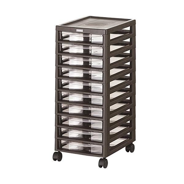 A4[浅10段]・ダークブラウン A4浅型10段 APA4-A10(DBR)・・Color:ダークブラウンStyle:A4[浅10段]・本体サイズ:幅27×奥行34.5×高さ64.2cm、 引出し内寸法(幅W×奥行D×高さH)(mm) 22...