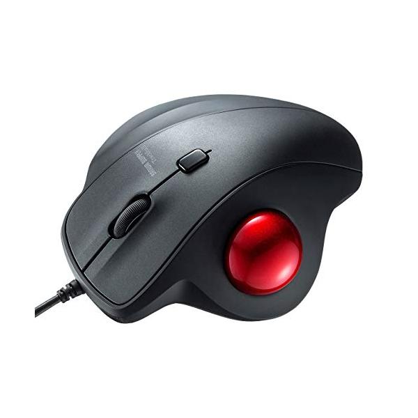 有線・ブラック  MA-TB128BK・・Style:有線・指でボールを転がしてカーソルを操作する、トラックボールです。・力まずリラックスした状態で使用できる、親指操作タイプです。・手のひらを軽く添えるだけでフィットするエルゴノミクス形状で...