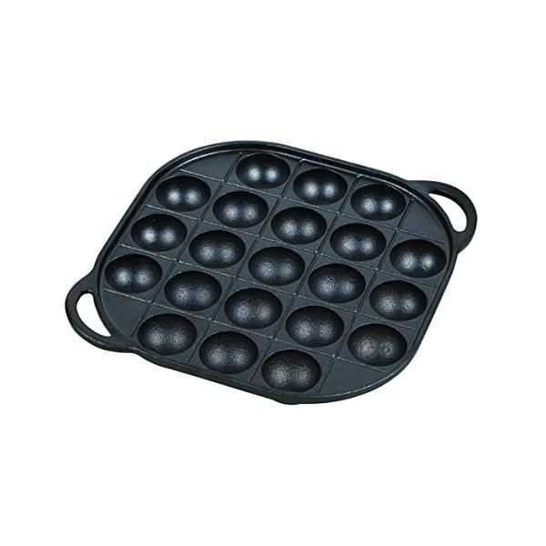 c)たこ焼きプレート・ブラック 21穴 HB-6218・・Size:21穴Style:c)たこ焼きプレート・製品サイズ:(約)幅25×奥行25×高さ3.5cm・製品重量:(約)2kg・表面加工:油焼き、素材・材質:鉄鋳物・生産国:中国・※ガ...