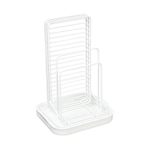 ・ホワイト  HB-2490・・Color:ホワイトPatternName:包丁・まな板スタンド・製品サイズ:(約)幅16×奥行13.5×高さ23cm・材質:本体/鉄(エポキシ樹脂塗装)、トレー/ポリプロピレン(耐熱温度100度)・原産国:...