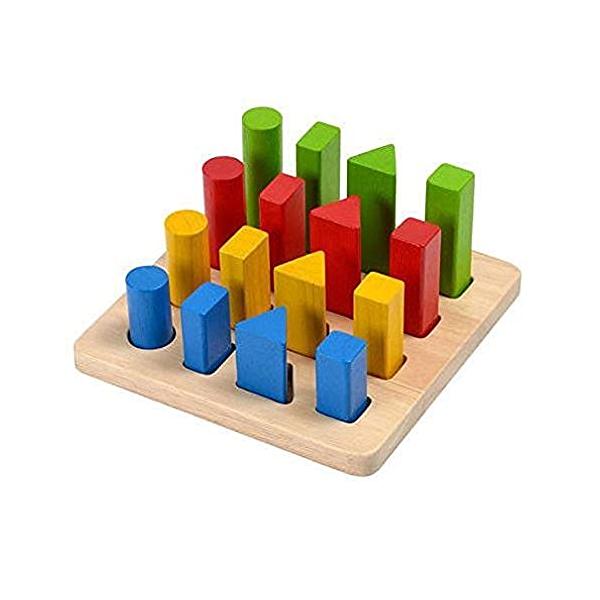 幾何学ペグボード・マルチカラー  0512500・本体サイズ :16×16×8.3cm・対象性別 :男女共用・対象年齢 :3歳から・主な製造国 :タイ・安全基準 :CE ASTMアメリカ EN71ヨーロッパ