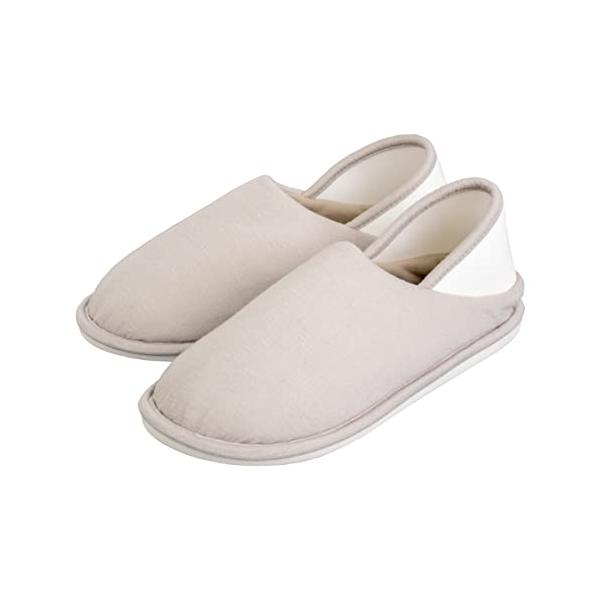 軽量・グレー S 75201・・Size:SColor:グレー・〜入院時の履物として最適なかかと付きの室内履きです〜・(1)かかと付きで歩行が安定・(2)潰れにくいかかと部分・(3)快適なはき心地・(4)滑りにくい靴底