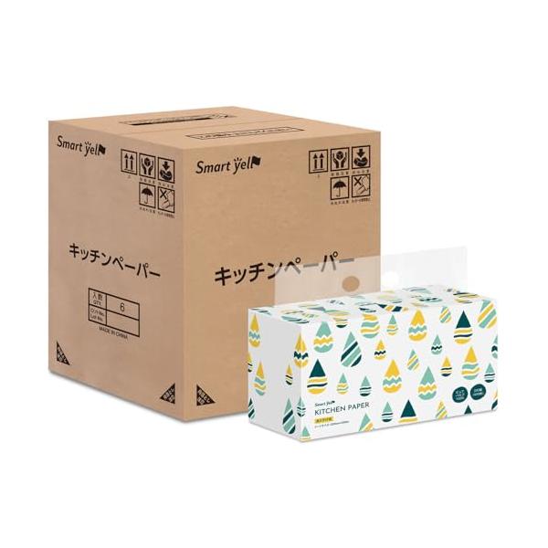 BOXホワイト/6個/7269216・Size:6個Style:BOX・パッケージ個数:1・吊り下げても・置いても使える2WAY仕様・200組・2枚重ねのキッチンペーパー・ピュアパルプ100%