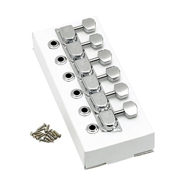 70s・クローム 右用 0990822100・・Size:右用Style:70sColor:クローム・「F」のロゴ入り70年代スタイルのペグ6個入り・取り付け用金具付属・American VintageとClassic シリーズモデルで採用...