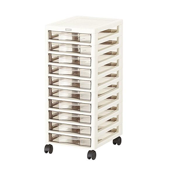 A4[浅10段]・アイボリー A4浅型10段 APA4-A10(IV)・・Color:アイボリーStyle:A4[浅10段]・本体サイズ:幅27×奥行34.5×高さ64.2cm・材質:ポリプロピレン・ポリスチレン・キャスターのみ取付・実用性...