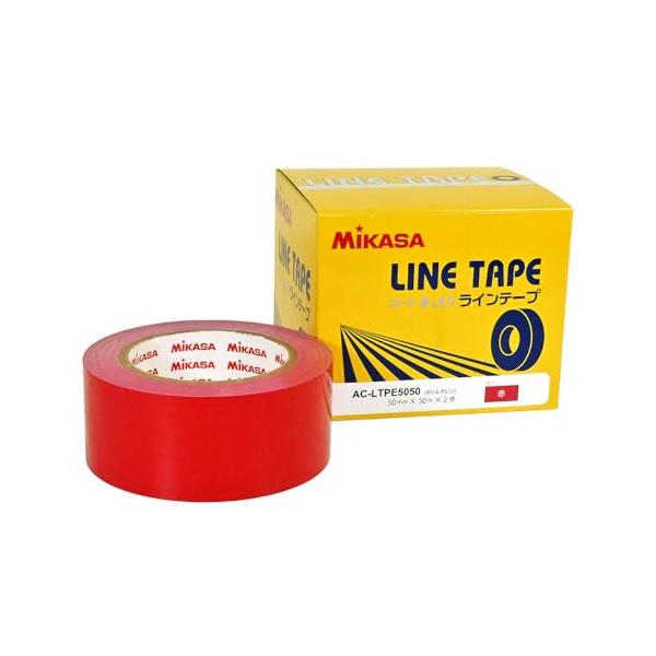 レッド/幅50mm×50m×2巻/AC-LTPE5050-R・Color:レッドSize:幅50mm×50m×2巻・ポリエチレン（伸びないタイプ） ラインテープ・カラー：レッド・材質：ポリエチレン・サイズ：幅50mm×50ｍ×2巻入・直線用...