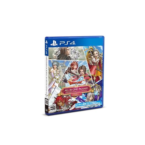 PlatformForDisplay:PS4版Edition:限定無し・パッケージ個数:1・『ドラゴンクエストX　オンライン』の7本のソフトが、まるごと1本になって新発売！・バージョン1「目覚めし五つの種族」から、最新のバージョン7「未来へ...