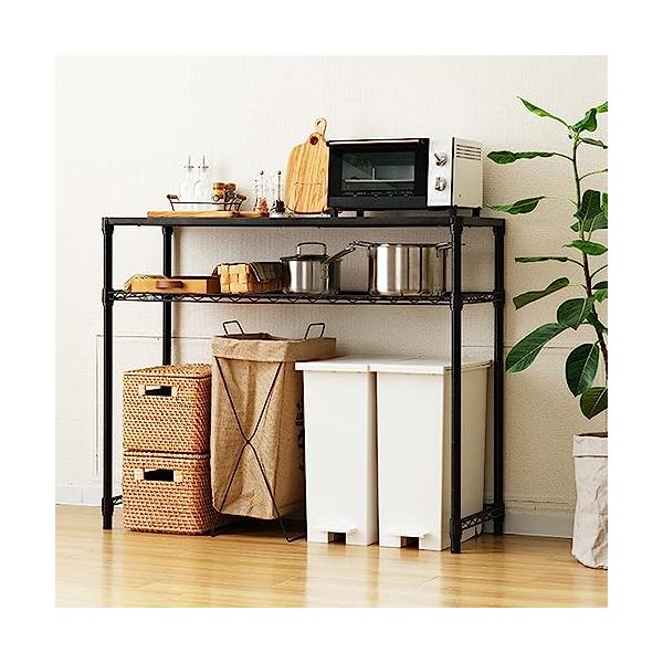 ごみ箱上ラック・天板ブラウン(ウッド) 幅110cm NO1190-2KW・・Color:天板ブラウン(ウッド)Size:幅110cmStyle:ごみ箱上ラック・サイズ:(約)幅111×奥行41×高さ90cm・耐荷重:(全体)約160kg、...