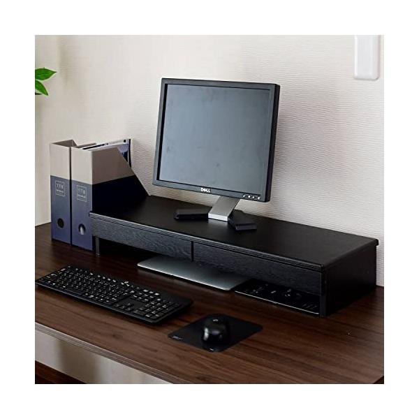 モニター台・ブラック 5.幅78(引き出し付き) DTS-H8025(BK)・・Size:5.幅78(引き出し付き)Color:ブラック・完成品・【本体サイズ】幅78×奥行26×高さ13.5cm・【引き出し内寸】34.5×23×4.5(A4...
