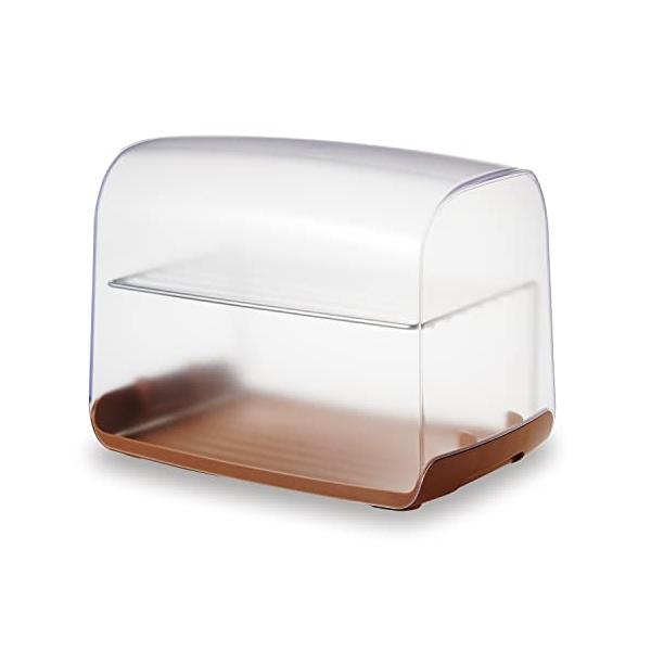 ・ブラウン  I-604・・Color:ブラウン・サイズ：約30×17.5×22cm・商品重量：820ｇ・材質：カバー/AS樹脂、トレー/スチロール樹脂、ラック/ステンレス・原産国:日本