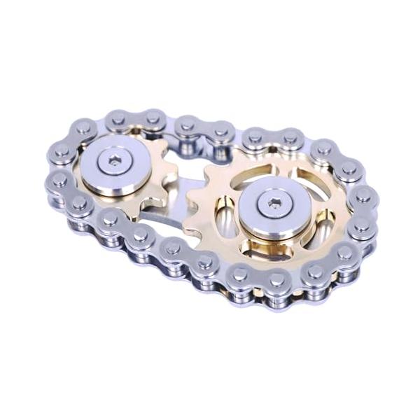 Gear Chain・ゴールド Small Fidget Chain Gold・・Color:ゴールド・ブランド：DMaos; フィジェットチェーン、大人と子供のための繊細なギフト-ゴールド（ドライバーが含まれています）。・安定したベアリン...