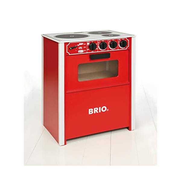 トラディショナル・レッド ワンサイズ 31355・・Color:レッド・BRIOのクラシックな木製のレンジはお子様に料理の楽しさを芽生えさせます。・上部の扉は開閉できつまみを回してレンジを操作できます。・高さ500mm。