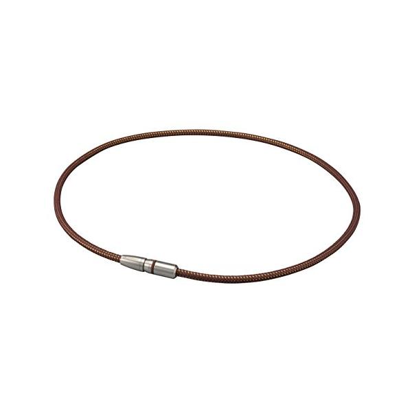 弾丸をモチーフにしたシャープな留め具ブラウン/ゴールド/50cm/0217TG738153・Color:ブラウン/ゴールドSize:50cm・パッケージ個数:1・素材:紐部(生地)/ポリエステル、ポリエステルラメ 中芯/磁石 留め具/ステン...
