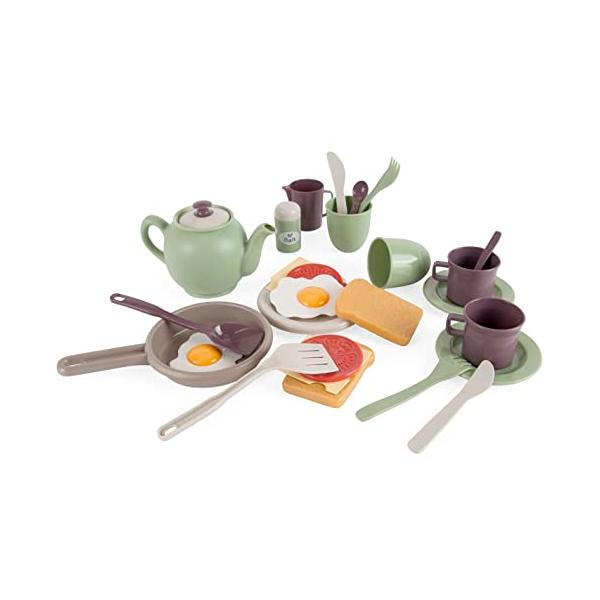 ・茶、水色、オレンジなど  HP4203・フライパンやポットがすべてセットに・対象性別：男女・対象年齢：2歳頃・セット内容：フライパン（直径約12.5ｃｍ）×1、お皿（直径約12.5ｃｍ）×2、ティーカップ×2、ソーサー（直径約10.5ｃｍ...