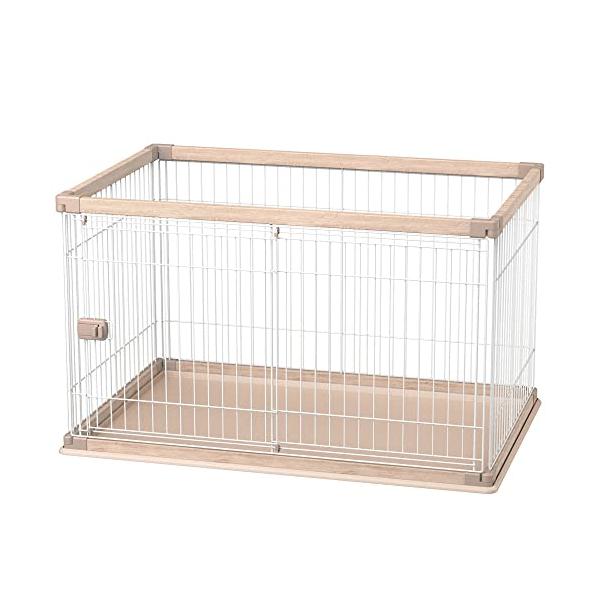 本体・ライトナチュラル 中型犬用 PWSR-1280V・・Color:ライトナチュラル・商品サイズ（cm）／外寸：幅約120.0×奥行約80.0×高さ約71.0／内寸：幅約108.5×奥行約68.5／入口寸法：幅約48.5×高さ約57.5・...