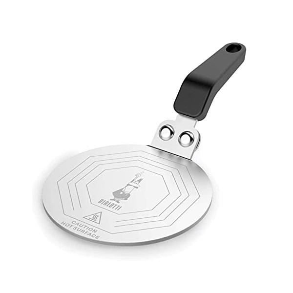 モダン・ブラック・シルバー 中型 DCDESIGN08・Bialetti（ビアレッティ）によるイタリアンコーヒー、エスプレッソを楽しむ人のためのインダクションプレートです。・【イタリア文化を背負って】ビアレッティは100年以上コーヒー関連器...