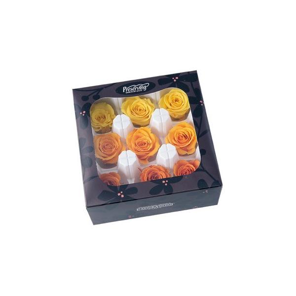 ローズ・いずみ・カラーアソート オレンジミックス 03484-340【プリザーブドフラワー・プリザーブド　花材】9輪入り花径3.5-4.5cm花丈3-3.5m＊自然の生花や植物を原料としています。サイズ、色、形などは同一ではありません＊表示...