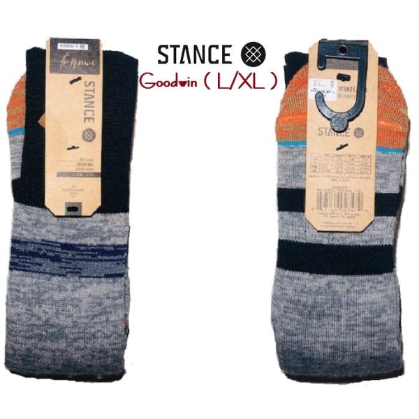 STANCE 送料無料 Goodwin グレー ボーダー 国内正規品 stance スタンス 靴下 カリフォルニア ストリート スケーター 西海岸　ウール　デザイン　機能性　メンズ　ファッション