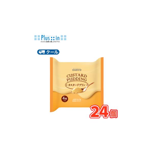 オハヨー　CUSTARD PUDDING カスタードプリン【68ｇ×4P×6個】　クール便　食べる　〔オハヨー乳業　クール便　スイーツ　プリン　洋菓子〕送料無料