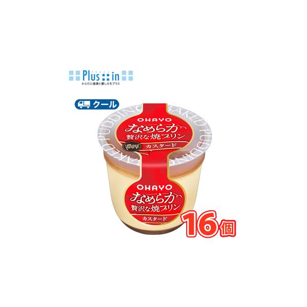 オハヨー　なめらか贅沢な焼プリン カスタード【105g×16個】　クール便　食べる　〔オハヨー乳業　クール便　スイーツ　プリン　洋菓子〕送料無料