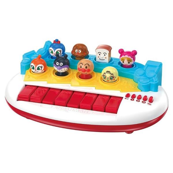 鍵盤を押すとアンパンマンとなかまたちがピョコ！ピョコ！飛び出し、8鍵盤ではじめてのピアノにぴったりのおもちゃです。赤ちゃんの脳を研究して作られた『ごきげんメロディ♪』は、赤ちゃんの不機嫌な気分を切り替える「アンパンマンのマーチ」を収録。その...