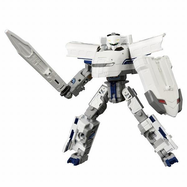 ・シンカリオン ３００1両編成で、新幹線からロボットに変形！大型の剣「ホープブレード」、大型の盾「ホープシールド」を装備。さらに、ブレードとシールドが合体し、必殺の「ファーストホープスラスト」を放つ。エルダビークルとの「ビークル合体」機能を...