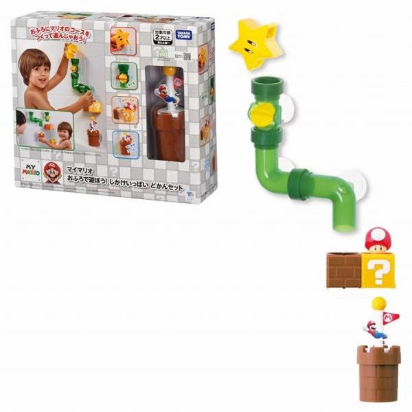 お水が流れるといろいろなアクションが楽しめるマリオのおふろセットです。コースは自由にレイアウトできます。【対象年齢】2歳頃〜スーパーマリオの世界観を再現したコースを、おふろの壁面に吸盤で取りつけて遊べるセットです。スーパースターのじょうろで...
