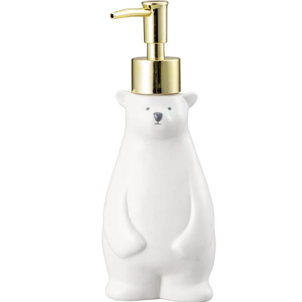 ゆるっとしたシロクマで癒されます。こちらはハンドソープディスペンサーです。・サイズ　：約7.5×7×20cm・容量　:約230ml・素材　:磁器・原産国　：中国・JANコード：4942423266716