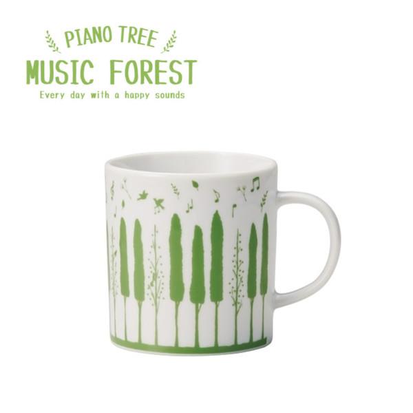 鍵盤をイメージした森のデザインのマグカップ。音楽の森から楽し音色が聞こえてきそう♪サイズ：W11cm×L8cm×H8.5cm材　質：磁器生産国：中国・JANコード：4945119102107・コピーライト　：