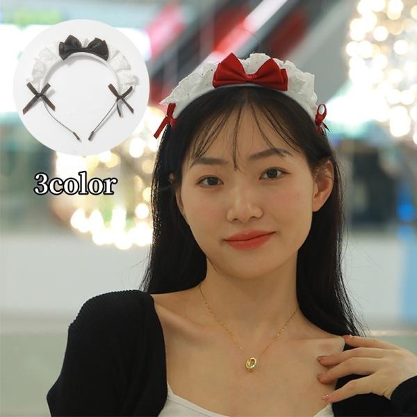 ロリータファッションにぴったりなヘッドドレスレースとリボンの可愛いデザインです♪【素材について】ポリエステル　プラスチック【カラーについて】生産ロットにより柄の出方や色の濃淡が異なる場合がございます。お使いのモニターや撮影時の光の加減などに...