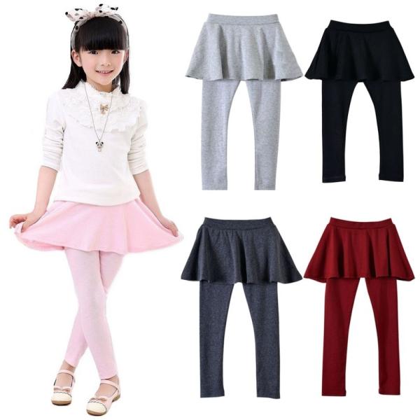 シンプルで着合わせやすいキッズ用のスカート付きスパッツです。【サイズについて】画像をご参照ください。【素材について】30%綿65％ポリエステル5%ポリウレタン【カラーについて】生産ロットにより柄の出方や色の濃淡が多少異なる場合がございます。...