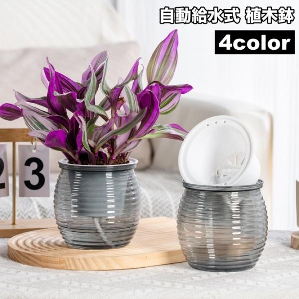 おしゃれで実用性が高い自動給水式植木鉢。内側の鉢底から伸びたロープが下からの水を自動で給水♪小さめサイズで、多肉植物や観葉植物にgood☆※植物は付属しません。【サイズについて】画像をご参照ください。【素材について】PET、PP【カラーにつ...
