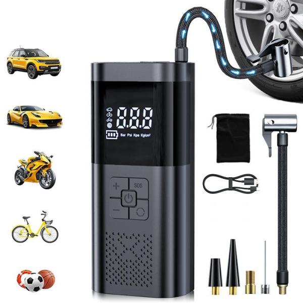 車、バイク、自転車、ボール、浮き輪までありとあらゆる空気をこれ一つで入れられます！しかも2000mAの大容量でどこでも使用できる優れモノ♪緊急時にも役立つSOS信号LEDライト付き☆※リチウム電池を使用した製品です。絶対に高温になる場所に放...