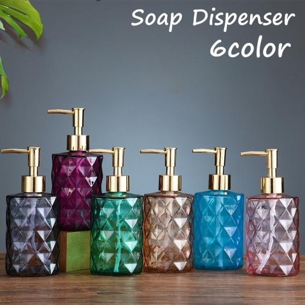 ガラス製のソープディスペンサーです。高級感がありとってもおしゃれ♪【サイズについて】画像をご参照ください。【素材について】ガラス、他【カラーについて】生産ロットにより柄の出方や色の濃淡が異なる場合がございます。お使いのモニターや撮影時の光の...