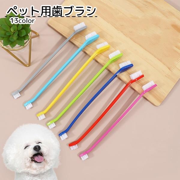 ペット用のダブルヘッドの歯ブラシです。大きいヘッドと小さいヘッドがあり、ペットの大きさや磨く場所によって使い分けることが可能です。【サイズについて】画像をご参照ください。【素材について】PP【カラーについて】生産ロットにより柄の出方や色の濃...