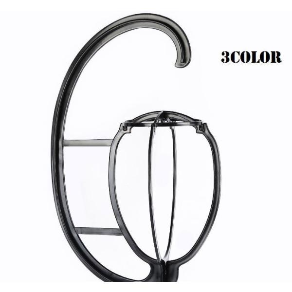 ウィッグ用の型崩れ防止スタンドです。引っ掛けて使用することも出来ます。【サイズについて】39×26ｃｍ【素材について】ABS【補足説明】※ご自身で組み立てる必要がございます※