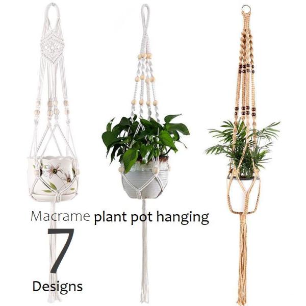 お部屋の雰囲気を一新してくれる、マクラメ編みのおしゃれなプラントハンガー。※単体での販売です。鉢などは付属しておりません。・他のデザインもございます。　zak-53674でご検索ください。【サイズについて】画像をご参照ください。【カラーにつ...