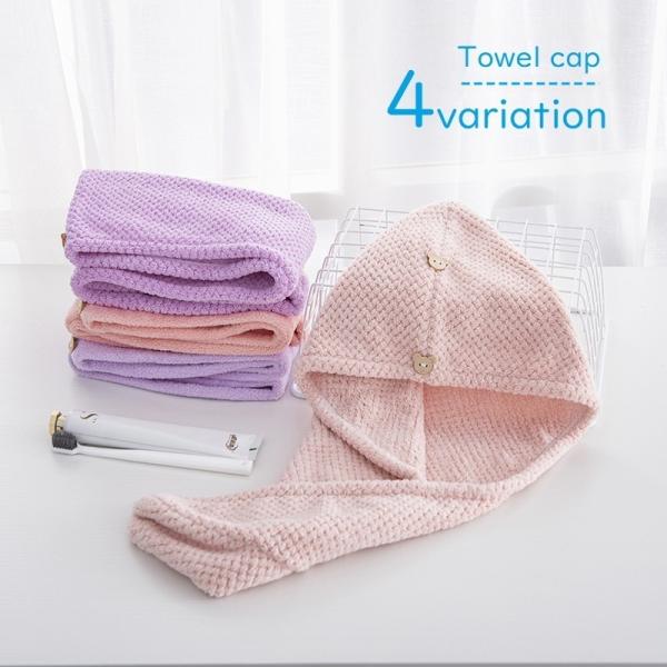 髪に巻いてヘアドライを時短に◎レディース用タオルキャップです。シャンプー後やプールの後など、さっとかぶって余分な水分を吸収してくれます。4種類からお選びください。【サイズについて】画像をご参照ください。【素材について】ナイロン【カラーについ...