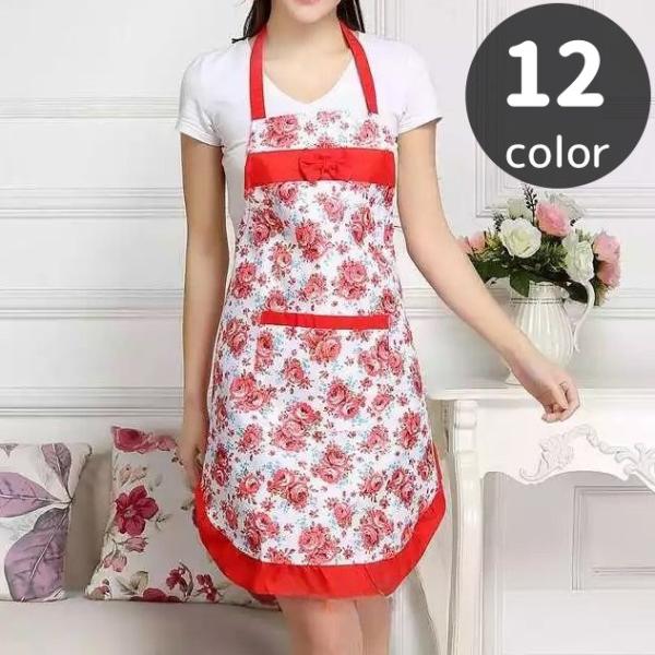花柄とフリルがついた女の子らしい可愛いデザインのエプロンです。お料理やお掃除に◎【サイズについて】画像をご参照ください。【素材について】ポリエステル【カラーについて】生産ロットにより柄の出方や色の濃淡が異なる場合がございます。お使いのモニタ...