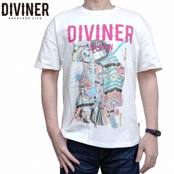 ■スタイル■ 半袖Tシャツ 入道雷雲 和柄 和風 武者 ホワイト 64140 ■ブランド■ DIVINER ディバイナー DIVINERJAPAN プリントTシャツ ■コメント■武者のとっくみ合いの目を見張る迫力。死生観を大切にするDIVI...