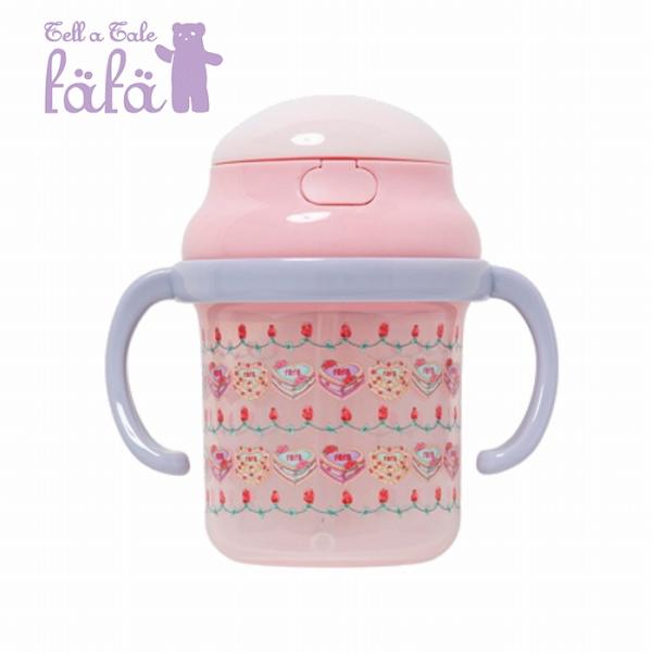 プラスティック製の容器に人気のケーキ柄をプリントしたストローマグ。両手でつかみやすい取っ手付きで、赤ちゃんのストローの練習に☆★替え用ストロー　1本つき■注意事項カップを水平に傾けたり逆さにすると、水の位置が変わり、それによりストローや空気...