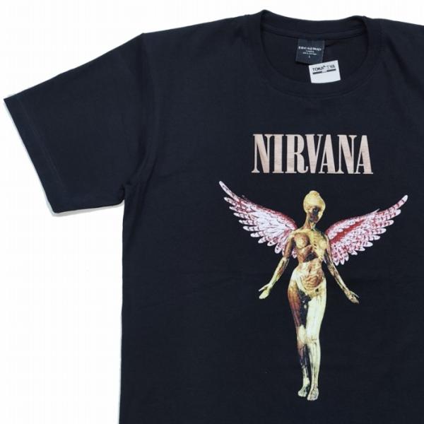 ■スタイル■ 半袖Tシャツ NIRVANA ニルヴァーナ 女神像 天使 バック無地 nir-2 ■ブランド■ Broadway バンドTシャツ コットンTシャツ ブラック 丸首 クルーネック ネコポス■コメント■1993年にリリースされた彼...