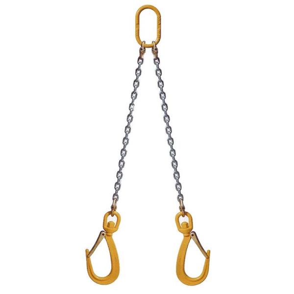 スイベル機能付きファンドリーフックYF1.5（PAT.）にリング・チェーンがセットになったチェーンフックです。チェーンはメッキ付き協力チェーンです。チェーンフックにはシリアルNo.と使用荷重を明記した専用タグが付いています。型式　CYF1....