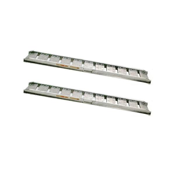 アルミブリッジの歩行型です。2本で1セットです。農業機械全般向けで、 歩行しやすいようにステップの間隔が狭く、 またスベリ止めが付いています。日軽金アクト製型式:05-CA7-25積載荷重:0.5トン自重:8kg(kg/本)全幅:294mm...