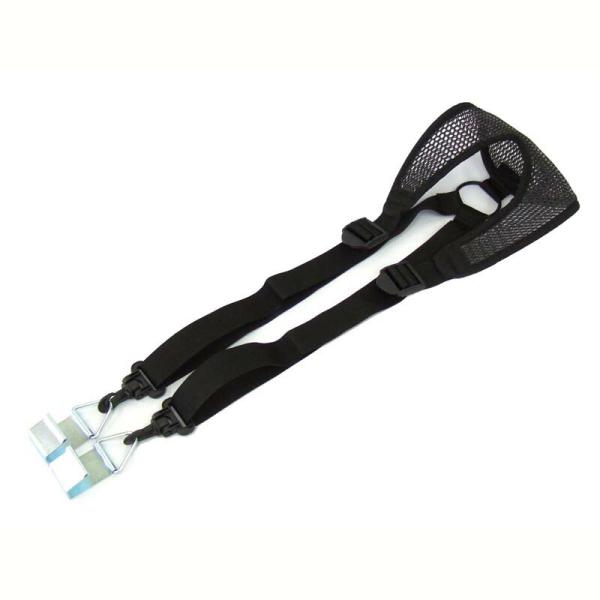 収穫コンテナにひっかけられる肩掛けバンドです。お手持ちのコンテナにワンタッチ着脱可能で、腰の負担を軽減します。金具全長　60ミリ(ひっかけ部分40ミリ)肩ベルト　メッシュ製