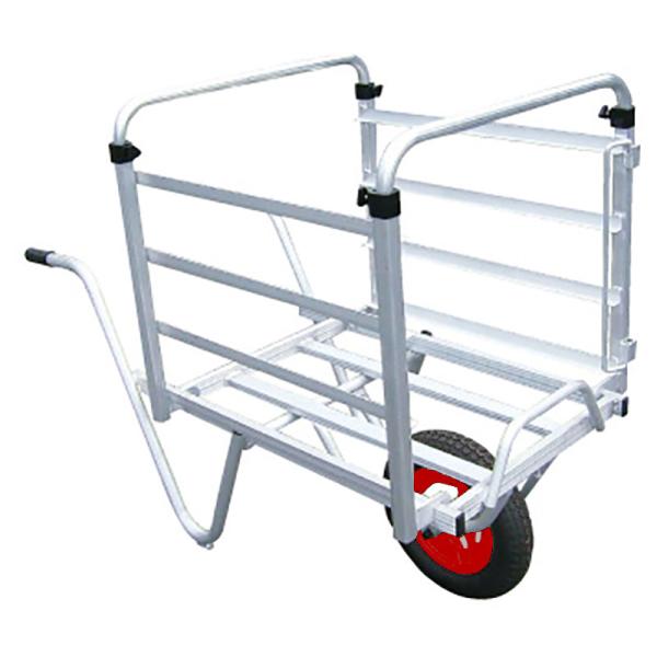 「アルミ組立式アルコン」用の育苗箱運搬棚です。専用棚を使用することで、育苗箱8枚まで手軽に運搬できます。花の苗も運べると好評です!全てアルミ製なので、軽くて丈夫です。◆仕様◆・商品名：ラクラク F2・荷台サイズ：全幅680×全長680×全高...