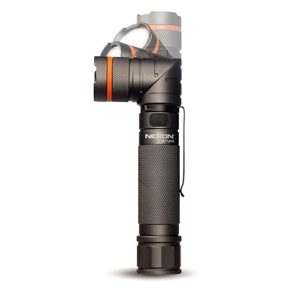 ※画像は950LMの商品になります。Nicron B71Pro 首振りハンドライト 緑赤 1200LM 充電式●白色・緑色・赤色の3色切替可能なLED●ライトの向きを90℃まで無段階で変更可能　な首振りヘッド●1200・500・80・10ル...