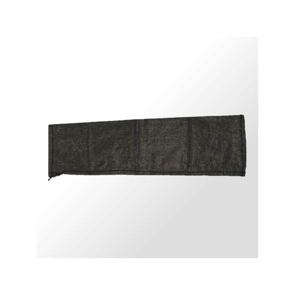 高密度ポリエチレン製のまくら土のうです。耐候３年品です。用途：道路工事の仮排水等に便利です。サイズ：25×90cm打込：縦10×横10入数：300枚色：黒